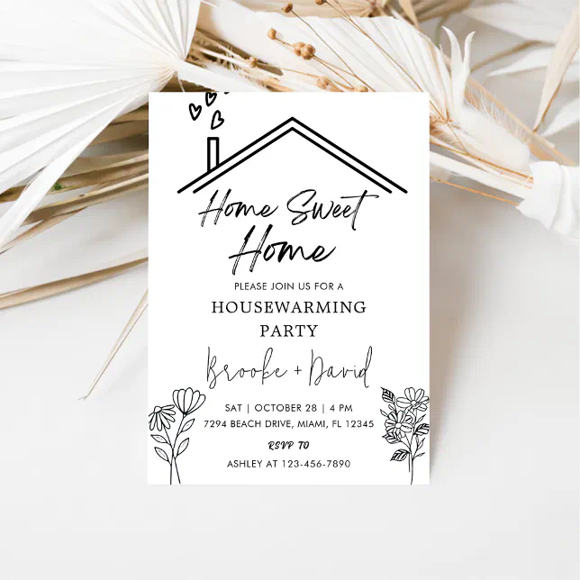 Housewarming Party Home Sweet Home Invitation | Zazzle