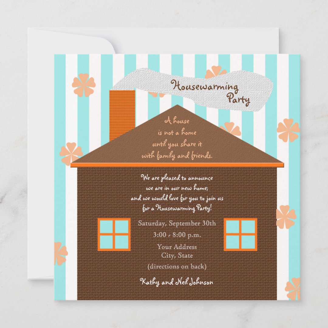 Housewarming Party Invitation Brown House | Zazzle