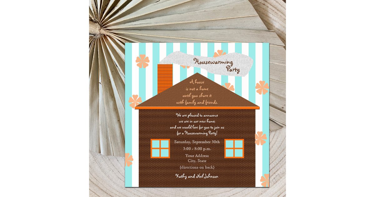 Housewarming Party Invitation Brown House | Zazzle