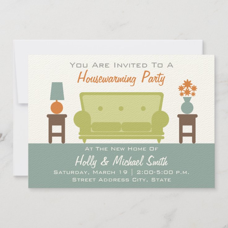 Housewarming Party Invitation - Living Room Sofa | Zazzle