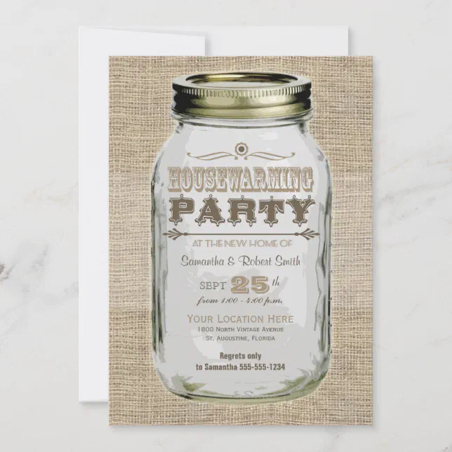Housewarming Party Mason Jar Invitation | Zazzle