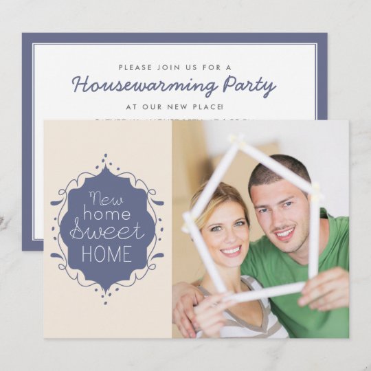 Housewarming Party Photo Invite / Blue | Zazzle.com