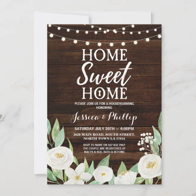 Housewarming Party Wood Rustic New Home Invite | Zazzle