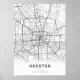 Houston City Cartography Map Poster | Zazzle