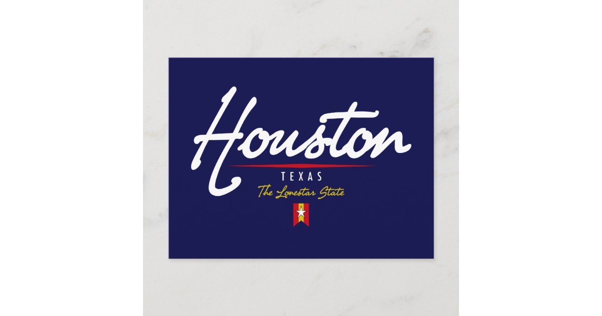Houston Script Postcard | Zazzle
