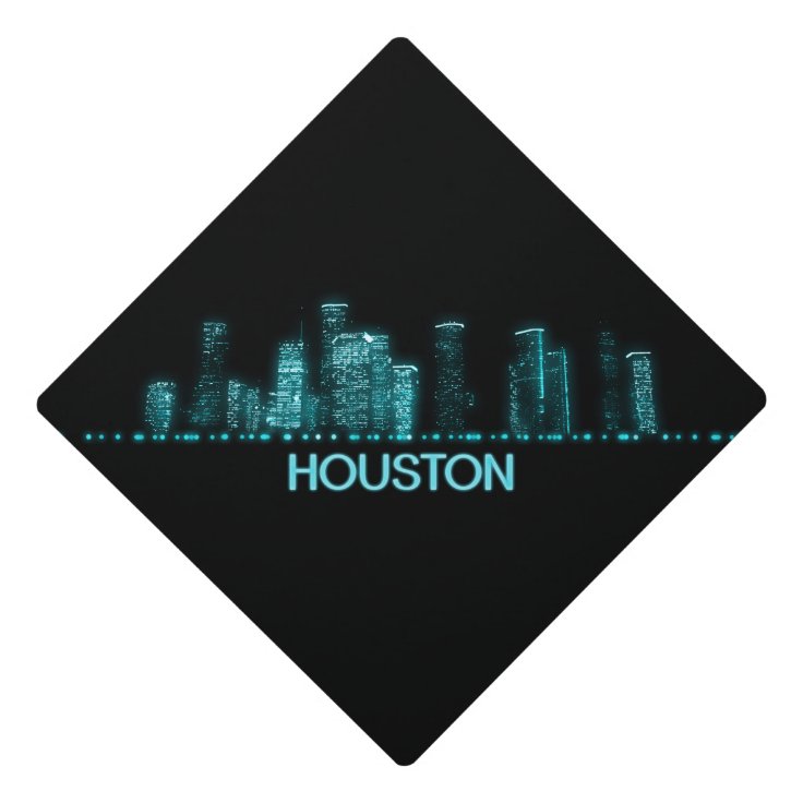 Houston Skyline Graduation Cap Topper | Zazzle