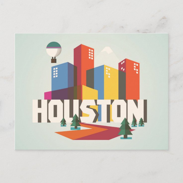 Houston, Texas | Cityscape Design Postcard | Zazzle