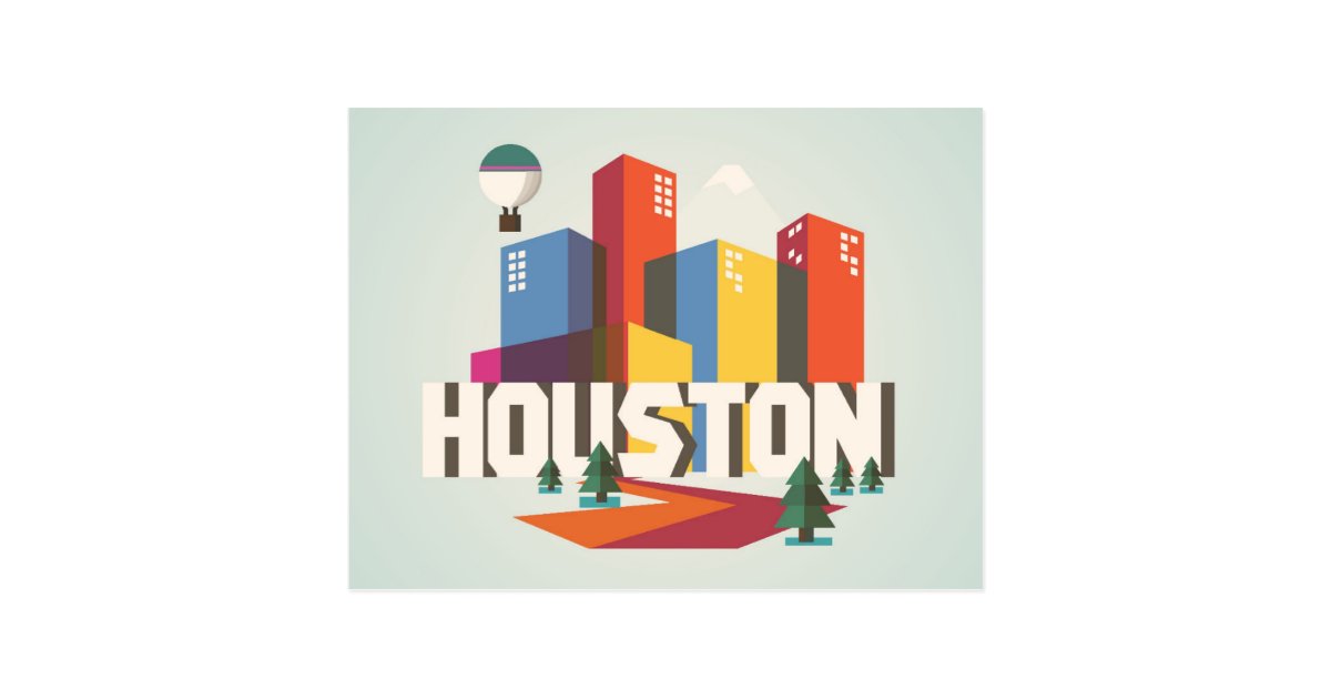 Houston, Texas | Cityscape Design Postcard | Zazzle.com