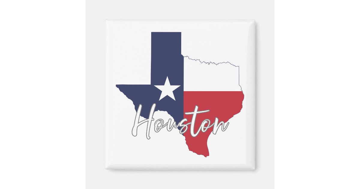 Houston, Texas Flag Map Magnet | Zazzle