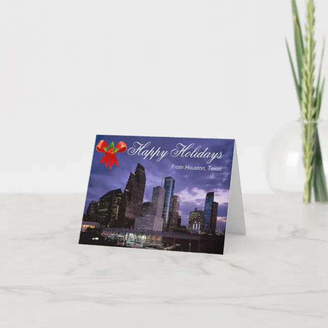 Houston Texas Happy Holidays Greeting Card | Zazzle