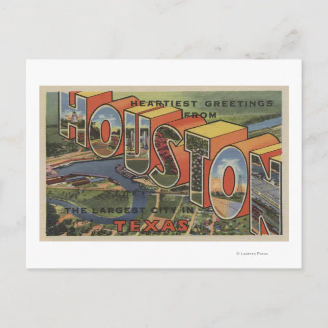 Houston, Texas - Large Letter Scenes 2 Postcard | Zazzle