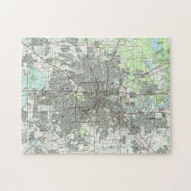 Houston Texas Map (1992) Jigsaw Puzzle | Zazzle