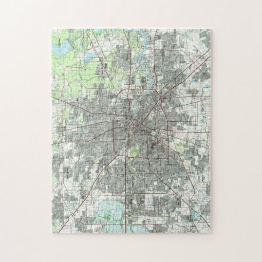 Houston Texas Map (1992) Jigsaw Puzzle | Zazzle