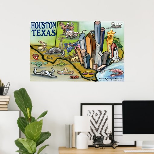 Houston TEXAS Map Poster | Zazzle