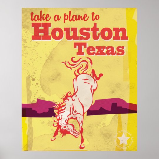 Houston, Texas Rodeo Vintage Travel Poster. Poster | Zazzle.com
