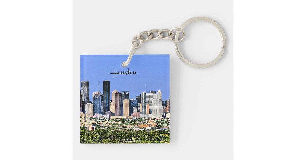 Houston, Texas scenic cityscape photo Keychain | Zazzle