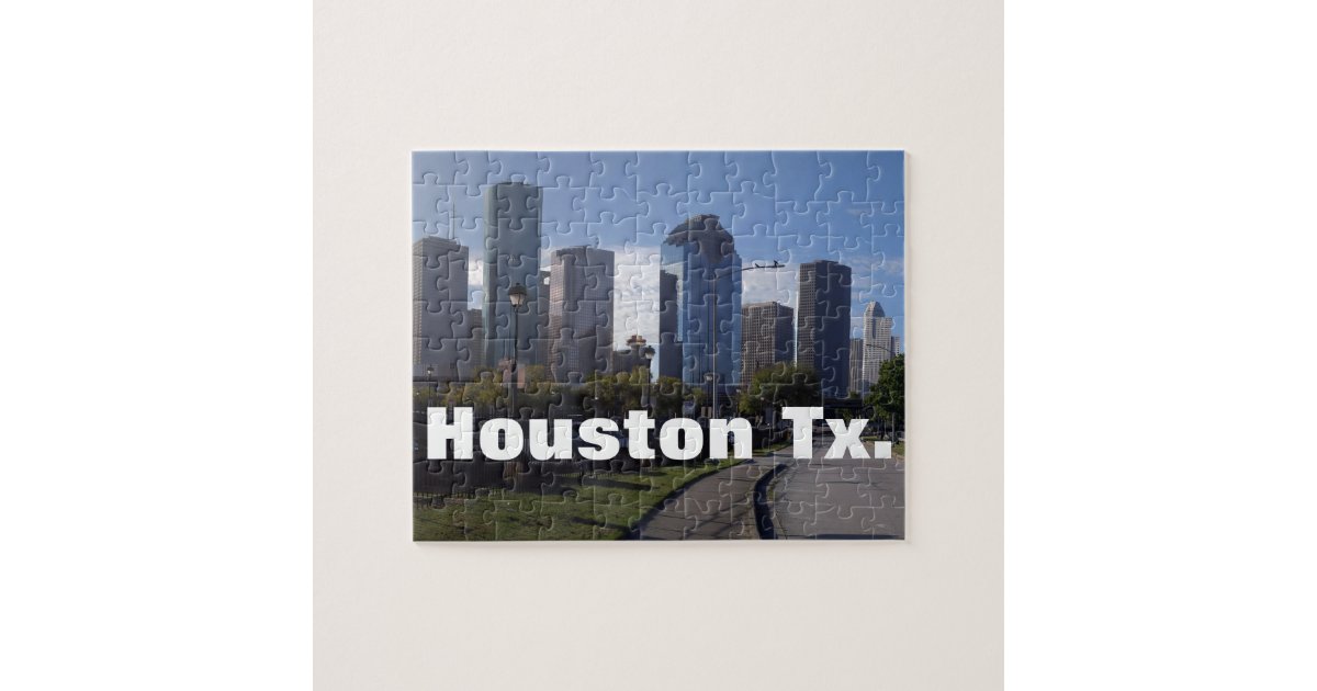 Houston Texas Skyline (Panoramic) Jigsaw Puzzle | Zazzle