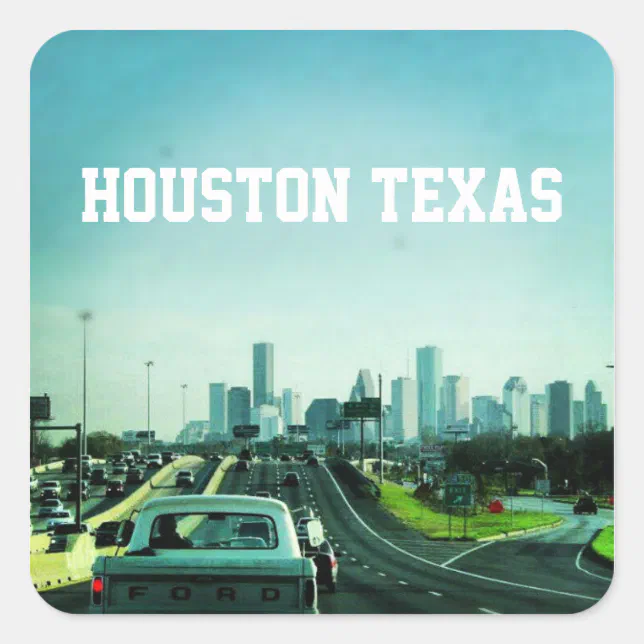 Houston Texas Skyline (Sticker) Square Sticker | Zazzle