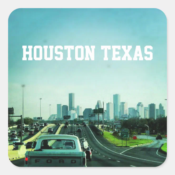 Houston Texas Skyline (Sticker) Square Sticker | Zazzle