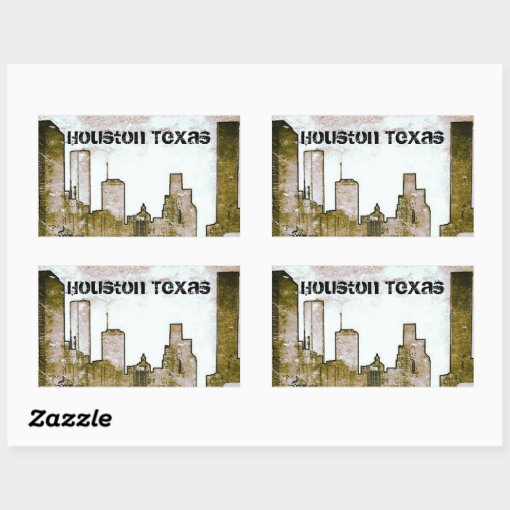 Houston Texas Skyline Stickers | Zazzle