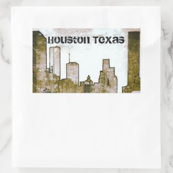 Houston Texas Skyline Stickers | Zazzle