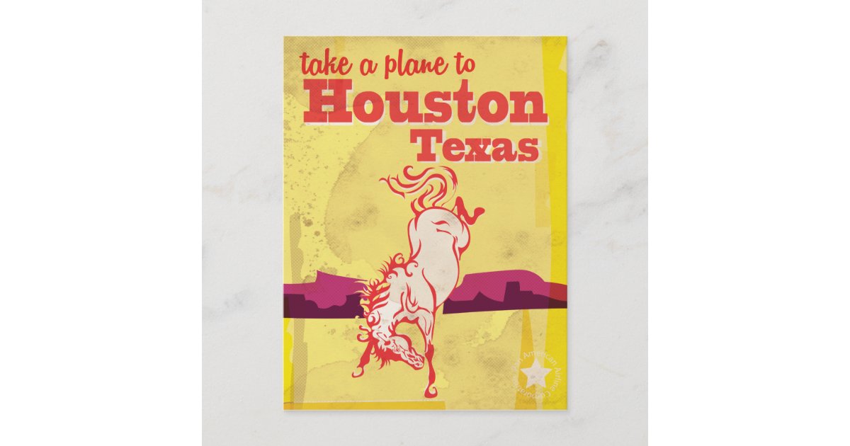 Houston, Texas Vintage Travel Poster Postcard | Zazzle