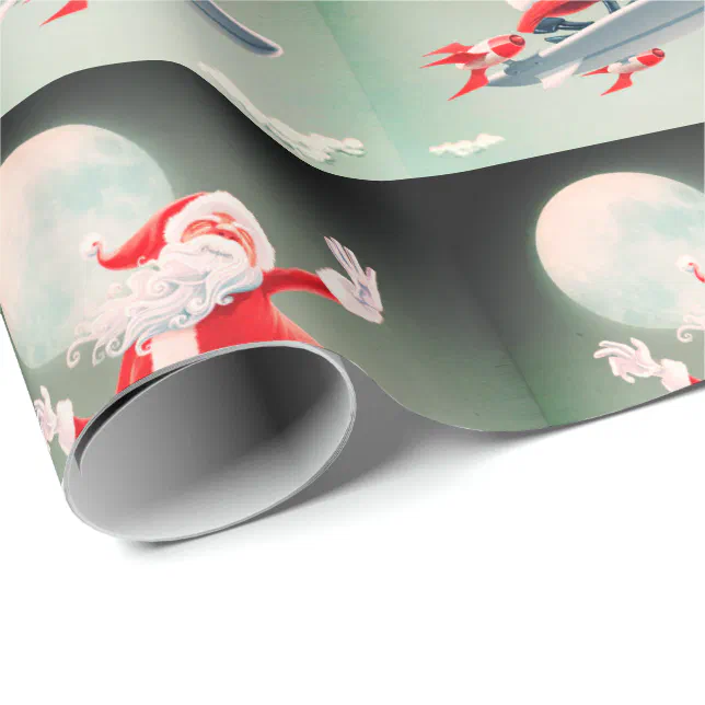 Hover Board Santa Wrapping Paper | Zazzle