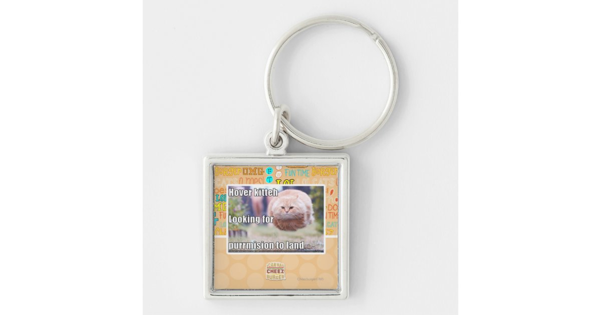 Hover kitteh keychain | Zazzle