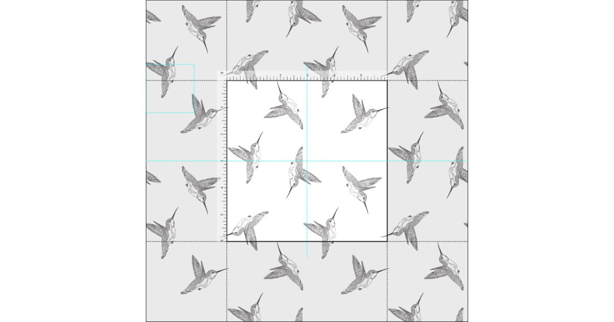 Hovering Hummingbird Tossed Print Fabric | Zazzle