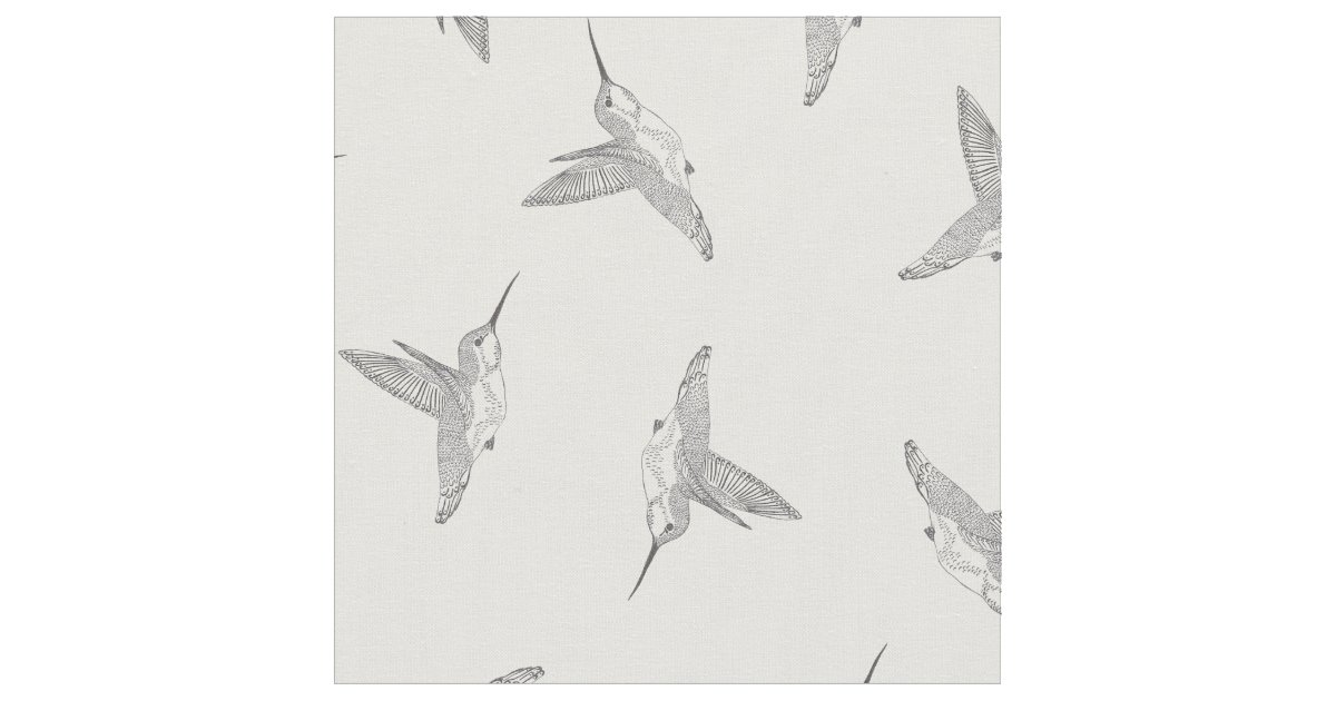 Hovering Hummingbird Tossed Print Fabric | Zazzle