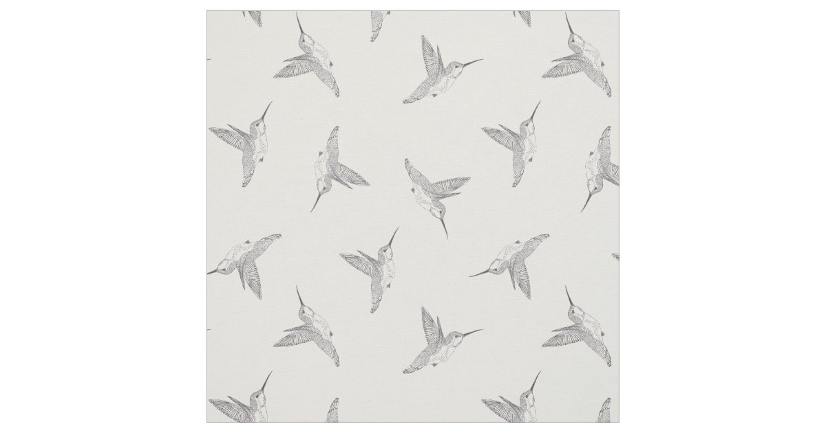 Hovering Hummingbird Tossed Print Fabric | Zazzle