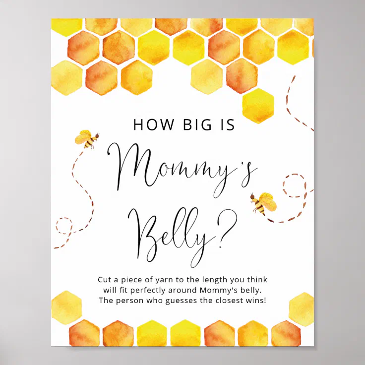 How big is Mommy's belly bee sign | Zazzle