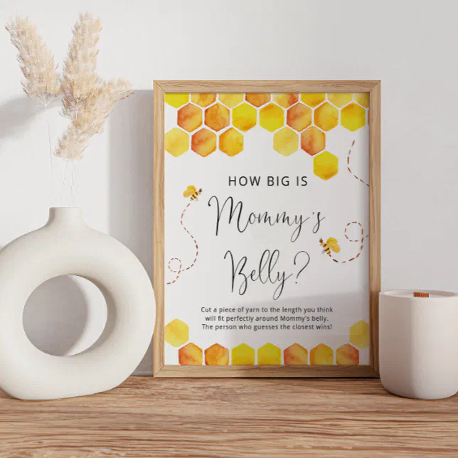 How big is Mommy's belly bee sign | Zazzle