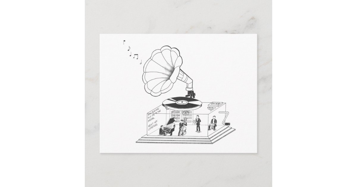 How does a Gramophone actually work? Postcard | Zazzle