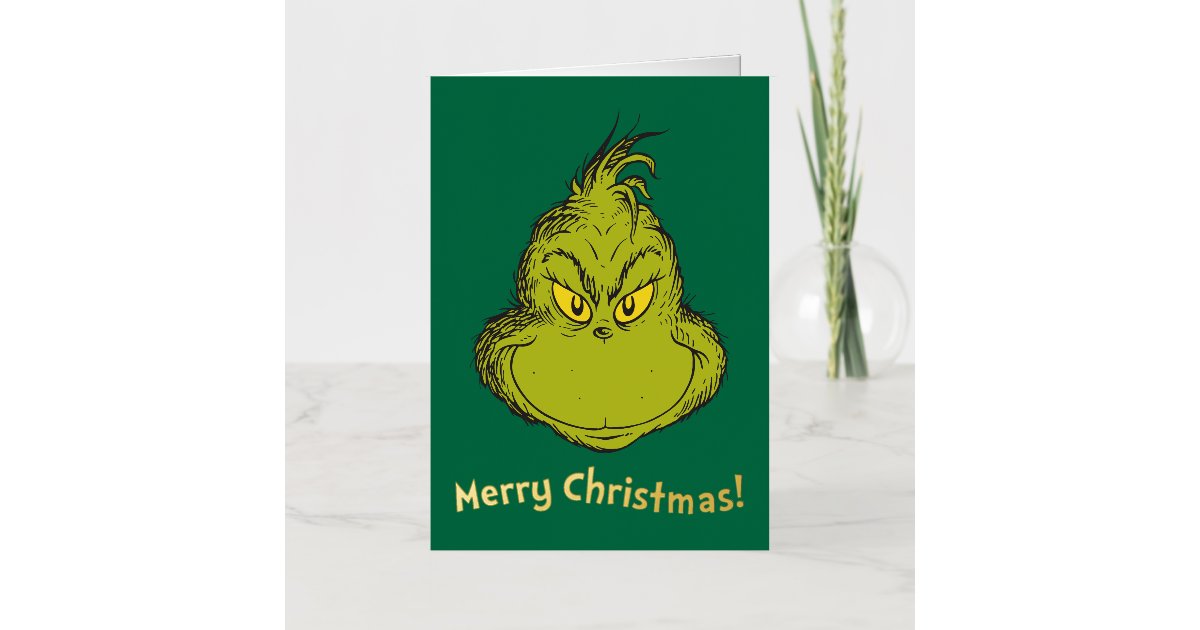 How Grinch Stole Christmas Classic Grinch Foil Greeting Card | Zazzle