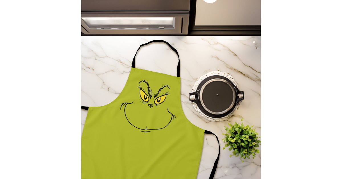 How Grinch Stole Christmas Face Apron | Zazzle