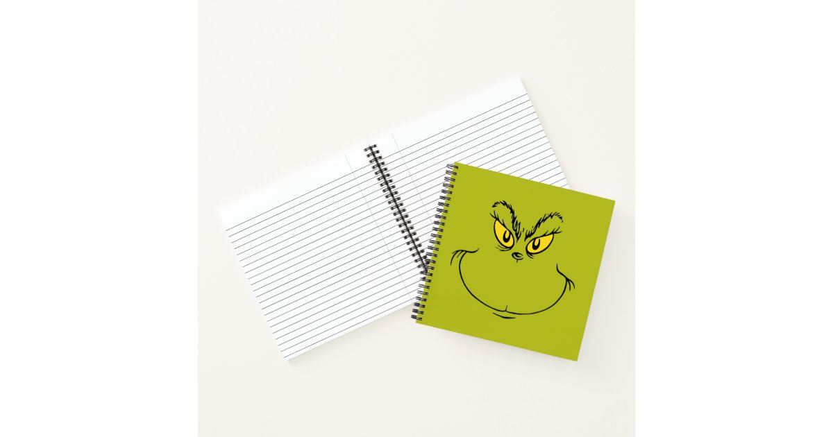 How Grinch Stole Christmas Face Notebook | Zazzle
