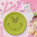 How Grinch Stole Christmas Face Paper Plates | Zazzle