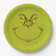 How Grinch Stole Christmas Face Paper Plates | Zazzle