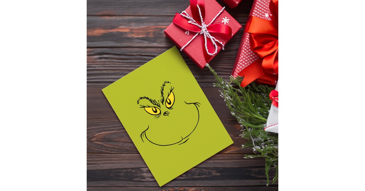 How Grinch Stole Christmas Face Postcard | Zazzle
