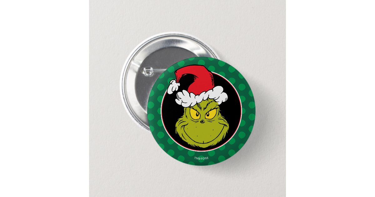 How Grinch Stole Christmas | Naughty Grinch Button | Zazzle