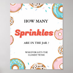 How Many SPrinkles In the Jar Baby Shower Game Poster | Zazzle