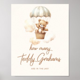 How many teddy grahams are in the jar poster | Zazzle