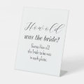 How Old Was the Bride Black White Pedestal Sign | Zazzle