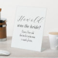 How Old Was the Bride Black White Pedestal Sign | Zazzle