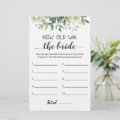 How Old Was The Bride Game | Zazzle