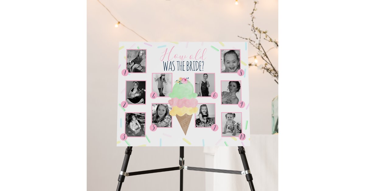 How Old Was The Bride Photo Game Foam Board | Zazzle
