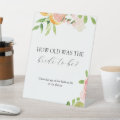 How Old was the Bride to Be Bridal Shower Game Ped Pedestal Sign | Zazzle