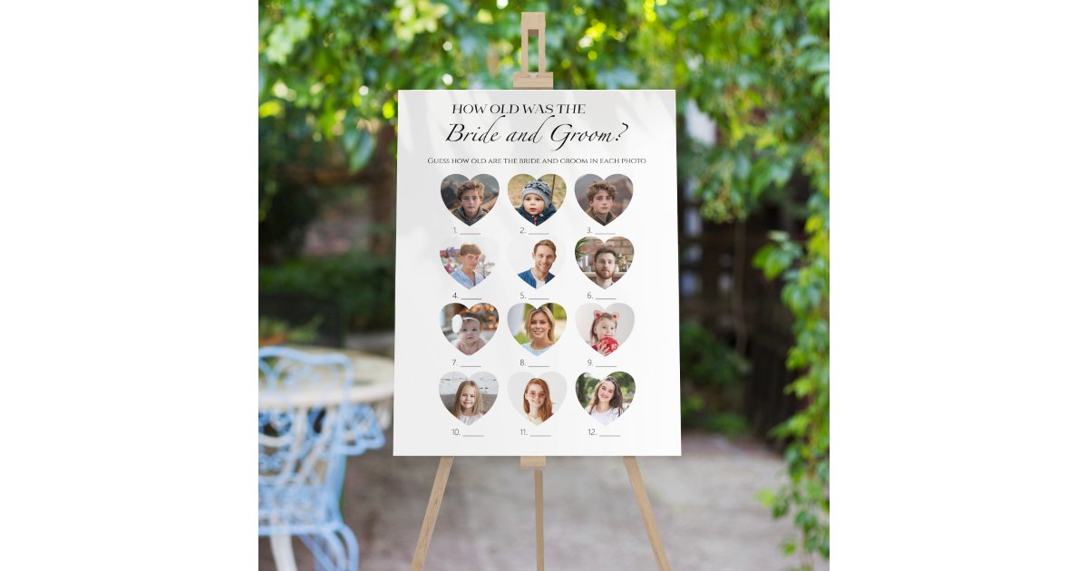 How Old Were They Bride & Groom Bridal Shower Sign | Zazzle