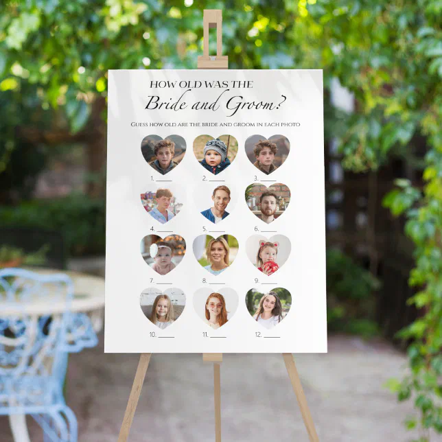 How Old Were They Bride & Groom Bridal Shower Sign | Zazzle